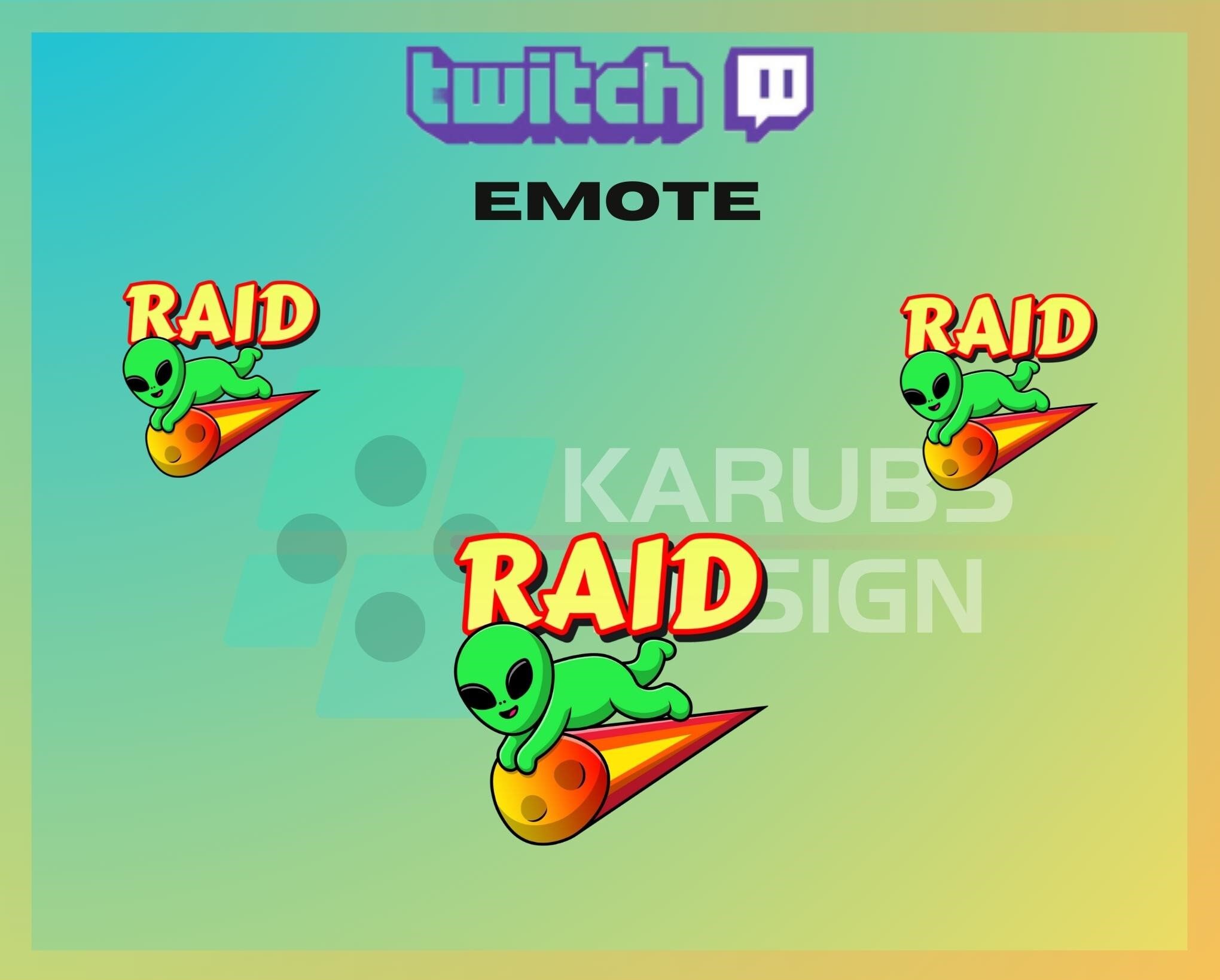 1 Twitch Emotes, Raid Alien Emote, Meteor Shower Emote, Alien Emote ...