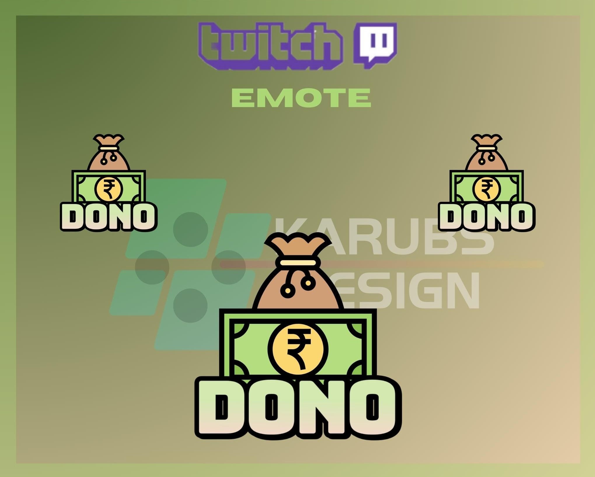 1 Twitch Emote, Dono Emote, Money Emote, Donation Emote, Pouch of Gold ...