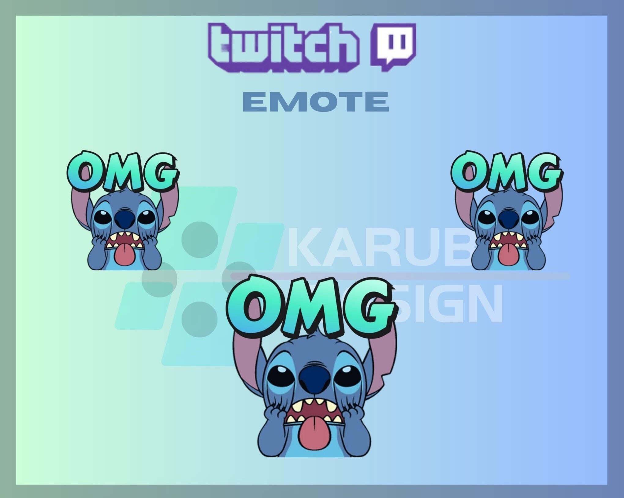 1 Twitch Emote, Stitch OMG Emote, Cute Emote, Omg Emote, Community ...