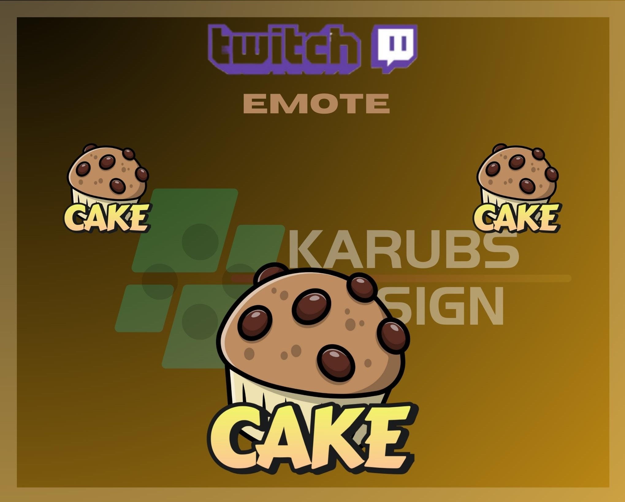 1 Twitch Emote, Cake Emote, Food Emote, Cute Emote, Twitch Emote, for ...