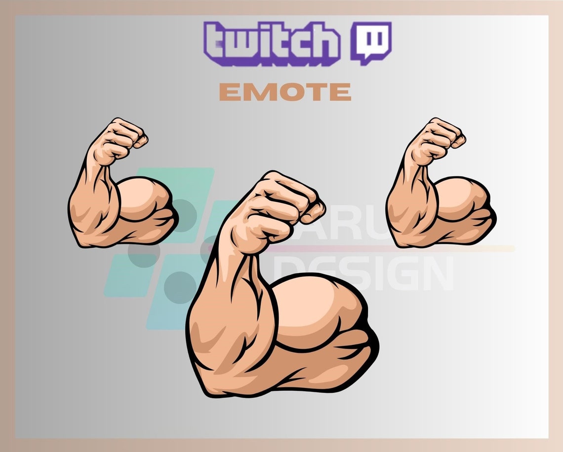 2 Twitch Emote, 2 Bicep Flex Emotes, Muscle, Left Bicep Flex, Right ...