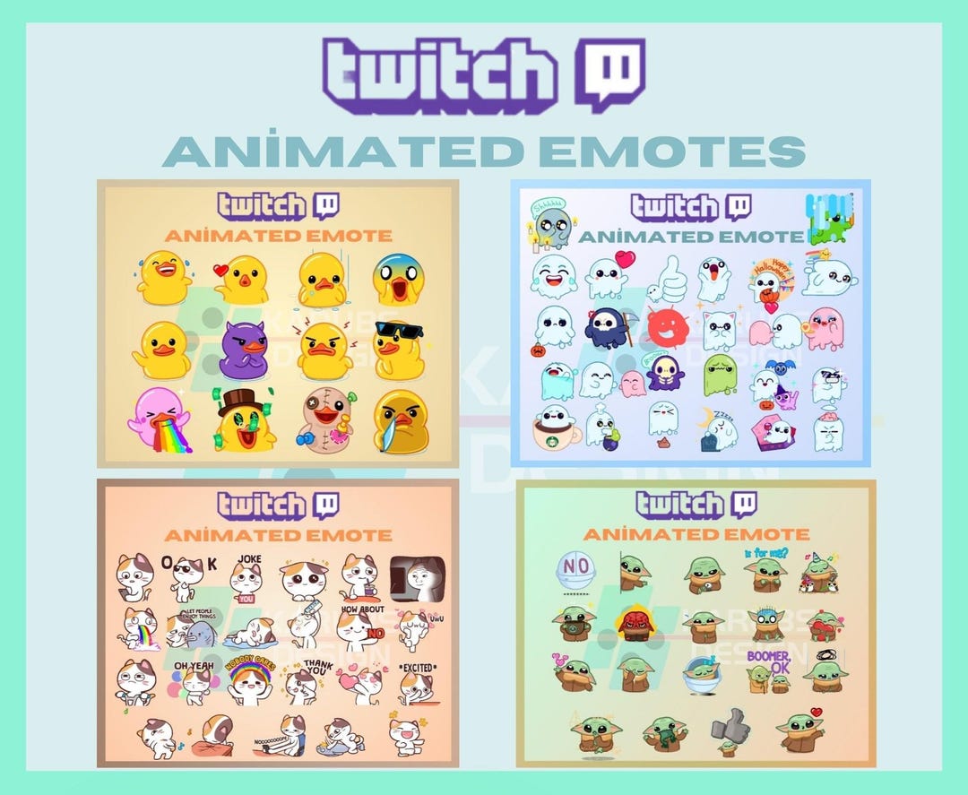Animated Twitch, Animated Emote Mega Pack, Duck, Cat, Ghost, for ...