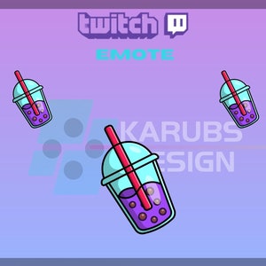 1 Twitch Emotes, Boba Emote, Cute Boba Emote, Bubble Tea Emote, Discord ...