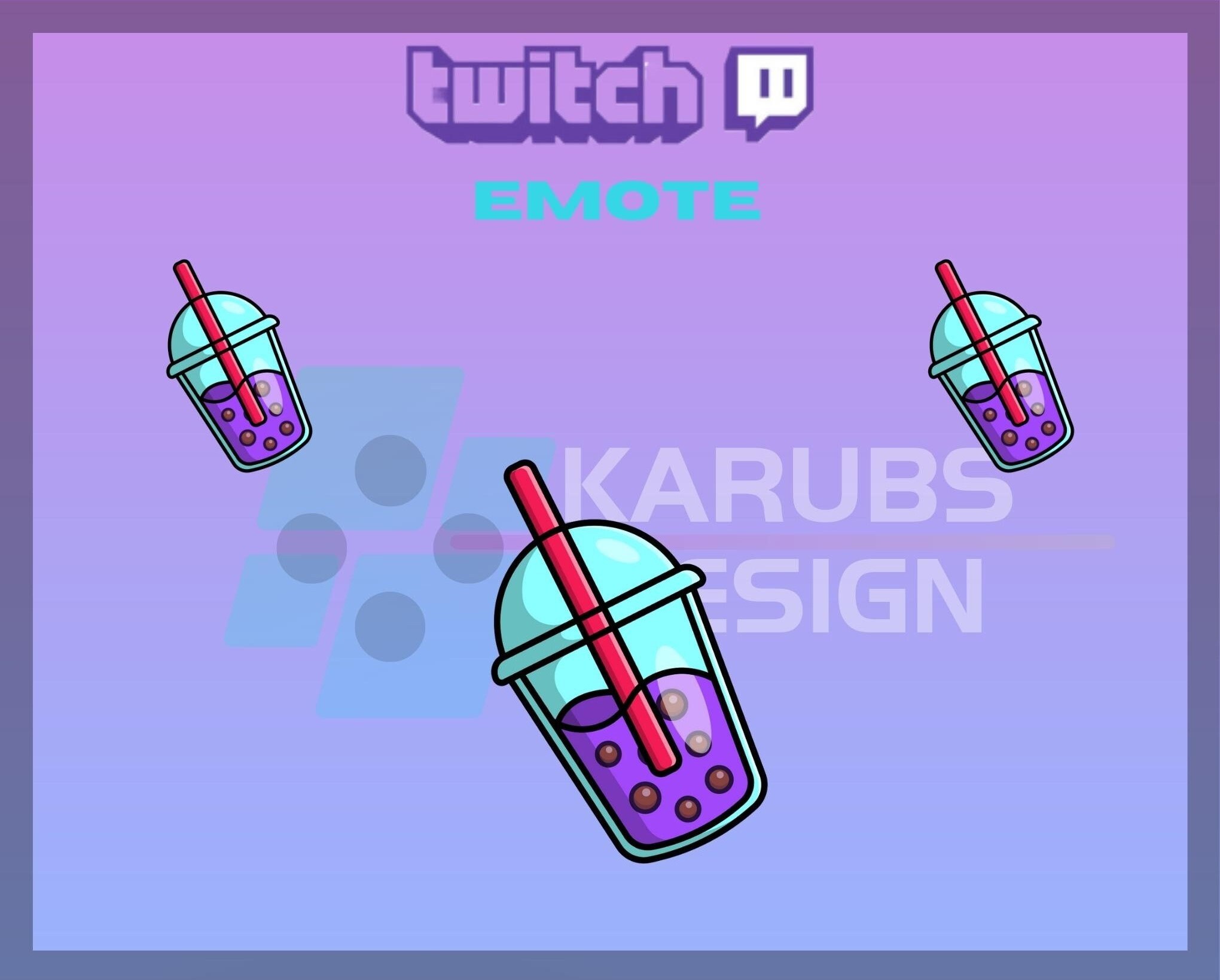 1 Twitch Emotes, Boba Emote, Cute Boba Emote, Bubble Tea Emote, Discord ...