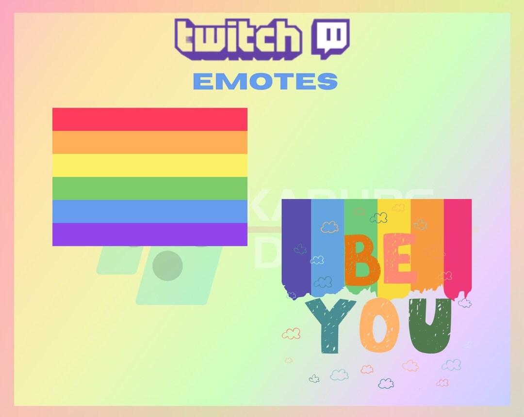 2 Twitch Emotes, LGBT Emotes, Cute Rainbow Emote, Colorful Emote, Flag ...