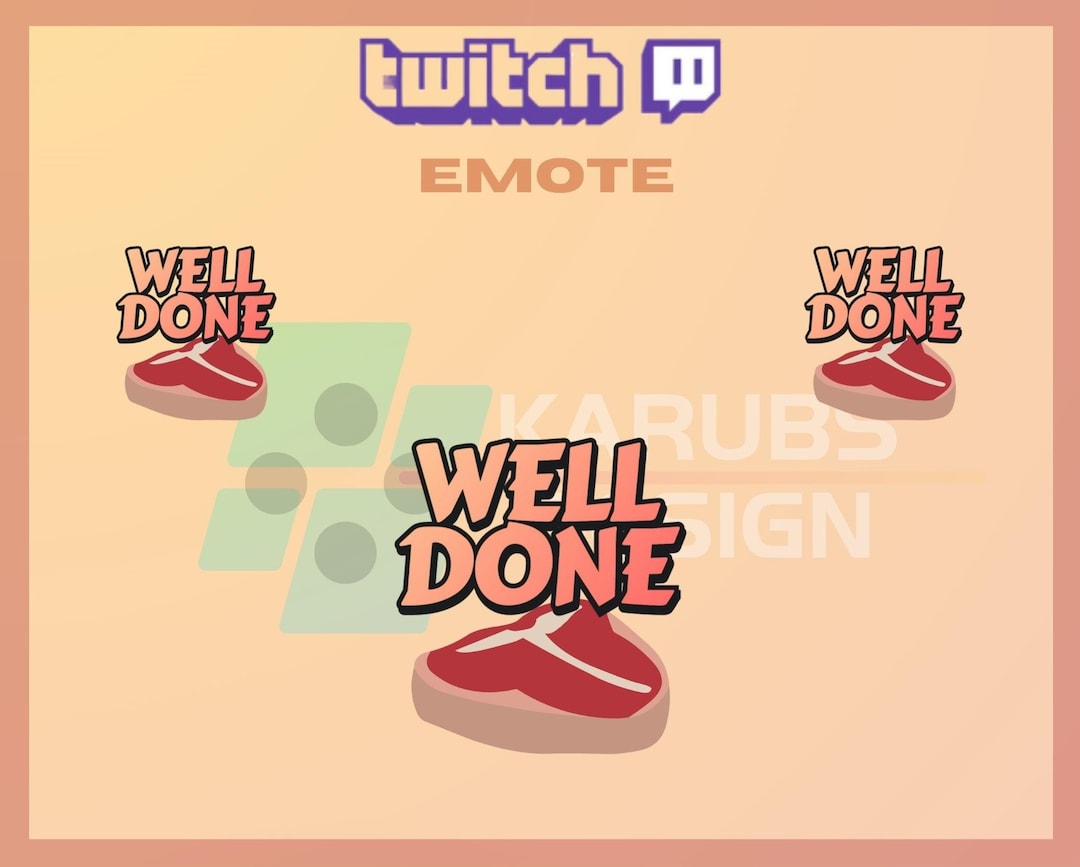 1 Twitch Emote, Well Done Steak Emote, Steak Emote, Funny Emote, Twitch ...