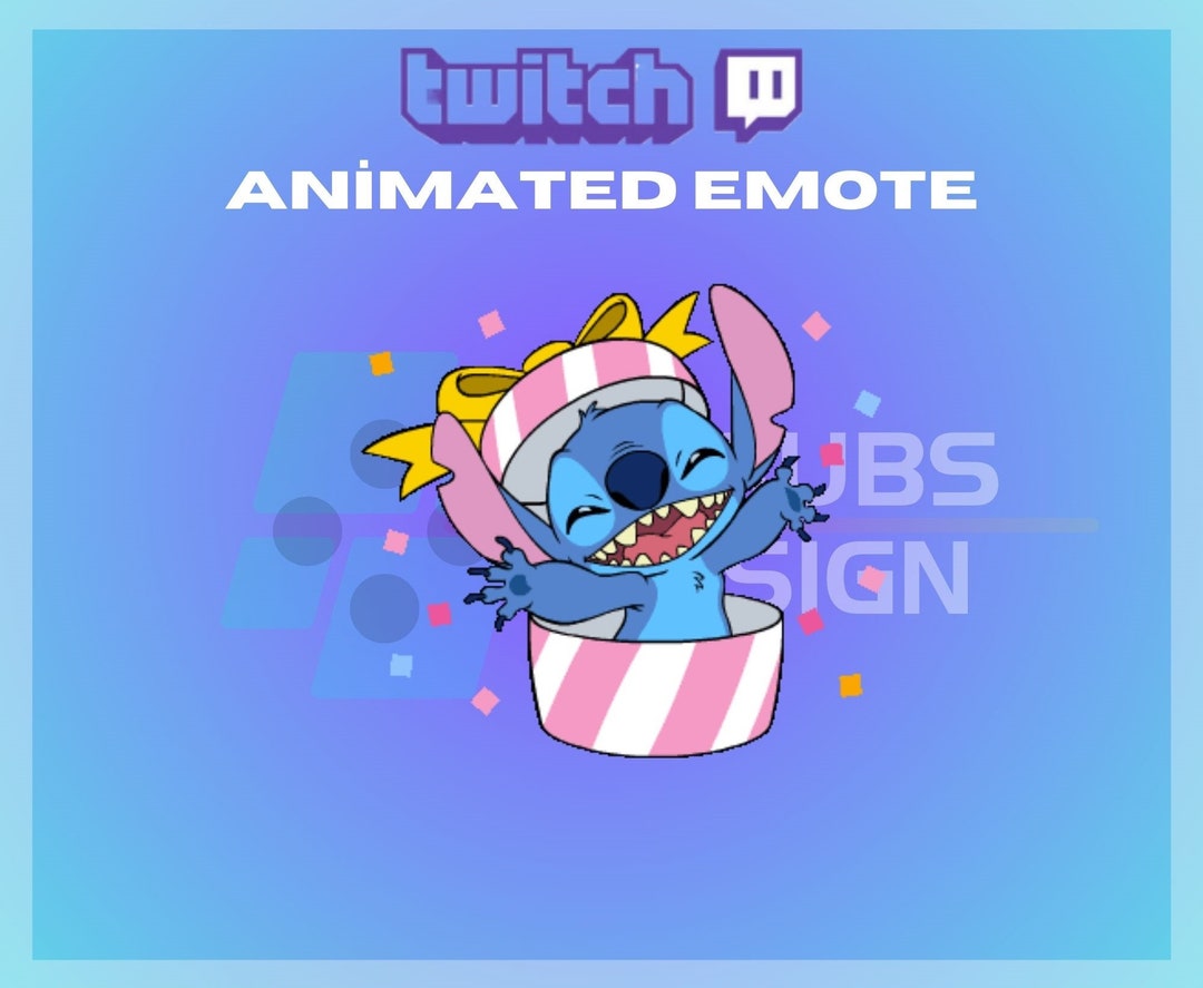 Animated Twitch Emote, Gift Box Emote, Cute Emote, Happy Stitch Emote ...