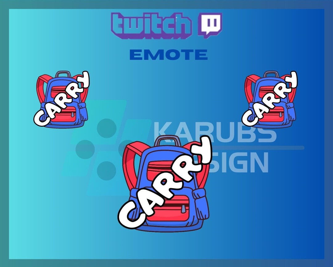 1 Twitch Emote Carry Emote Blue Bag Emote Funny Emote - Etsy