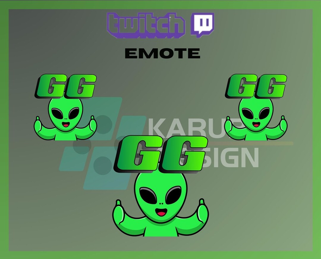 1 Twitch Emote, Alien GG Emote, Fps Emote, GG Emote, Community Emote ...