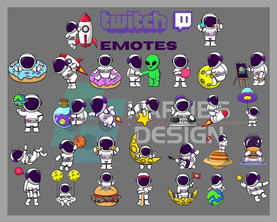 30 Twitch Emotes, Astronaut Emote Pack, Space, Dab,astronaut,planets ...