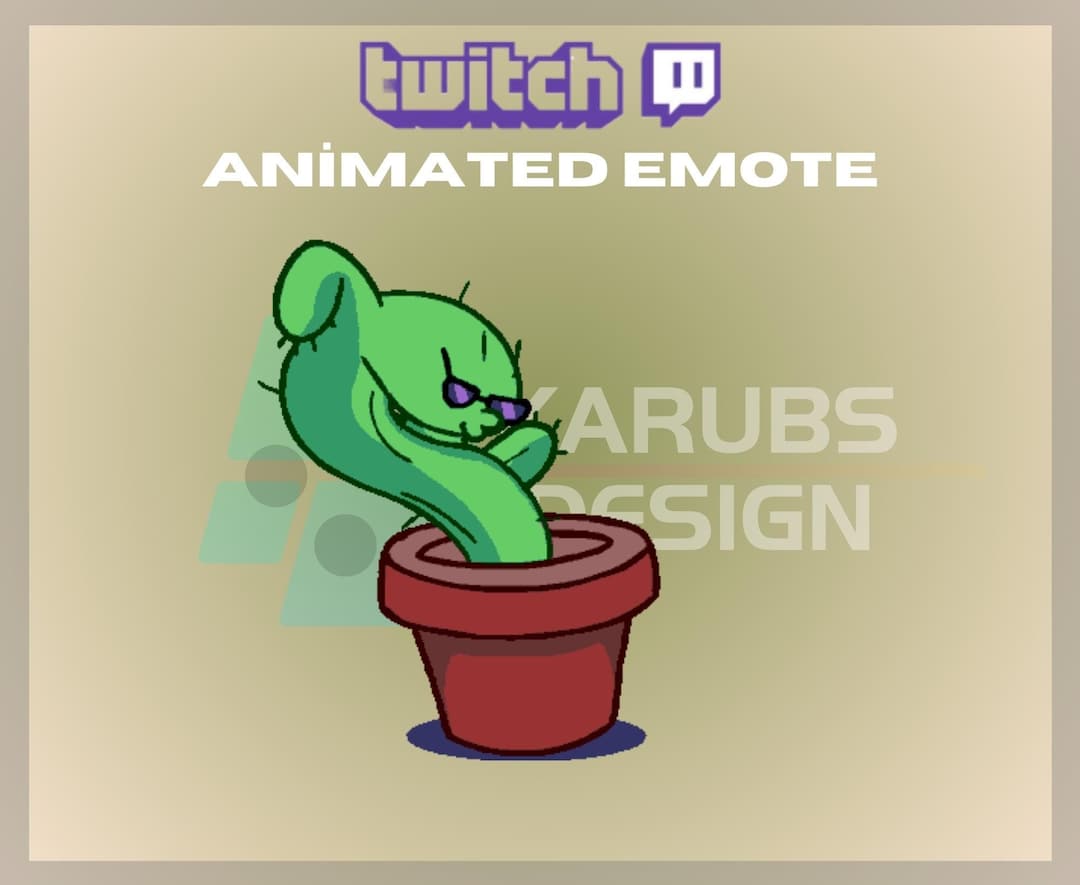 Animated Twitch, Kick Emote, Dancing Cactus Emote, Dance Emote, Cool ...