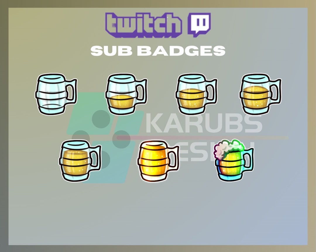 Beer Sub Twitch Sub Badges, Beer Sub Badges, Drink Sub Badges, Drunk ...