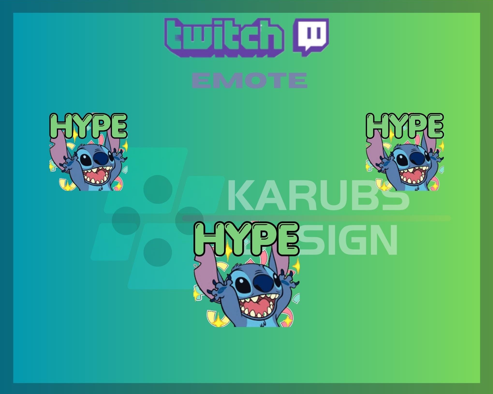 1 Twitch Emote, Stitch "hype" Emote, Cute Blue Stitch Emote, Hype Emote ...