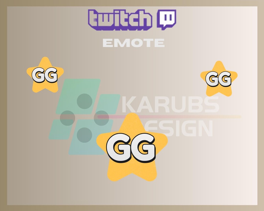 1 Twitch Emote, GG Star Emote, Good Game Emote, Star Emote, Static ...