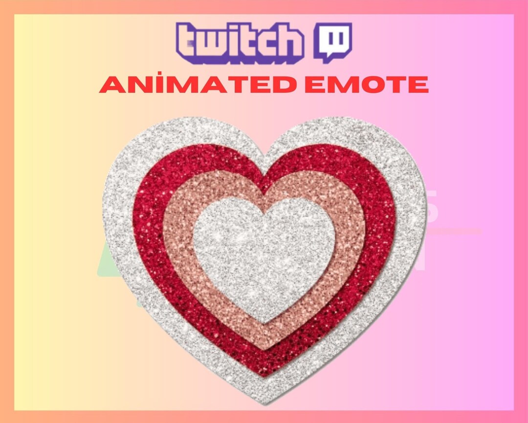 Animated Twitch Emote, Colorful Heart Emote, Love You Emote, Silvery ...