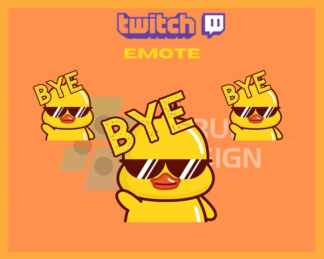 1 Twitch Emote,cute Yellow Duck Emote Bye, Cute Duck, Cute Emote ...