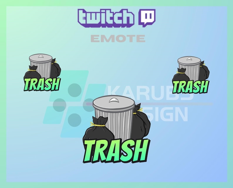 1 Twitch Emote, Trash Emote, Trash Can Emote, Bad Emote, Community ...