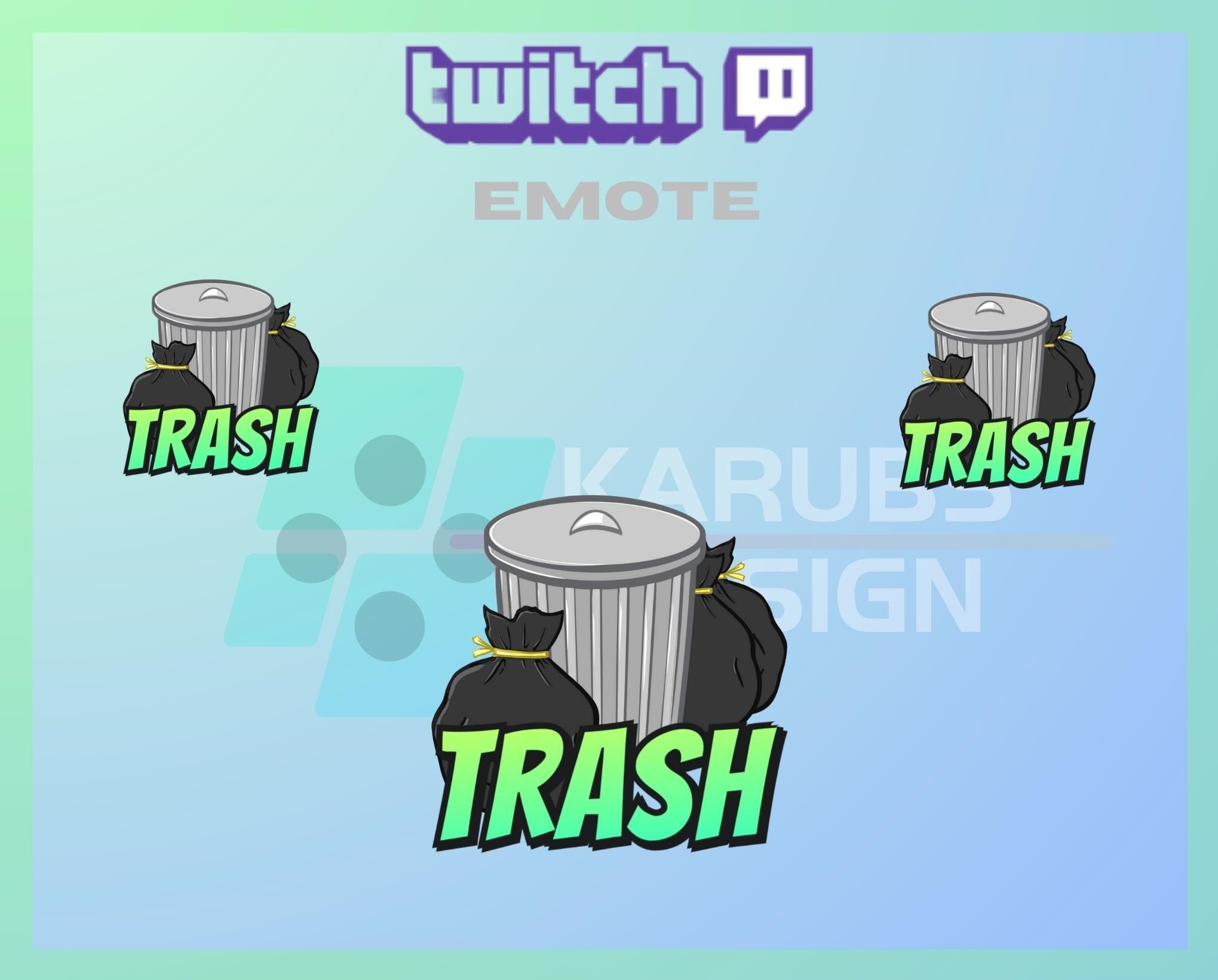 1 Twitch Emote, Trash Emote, Trash Can Emote, Bad Emote, Community ...
