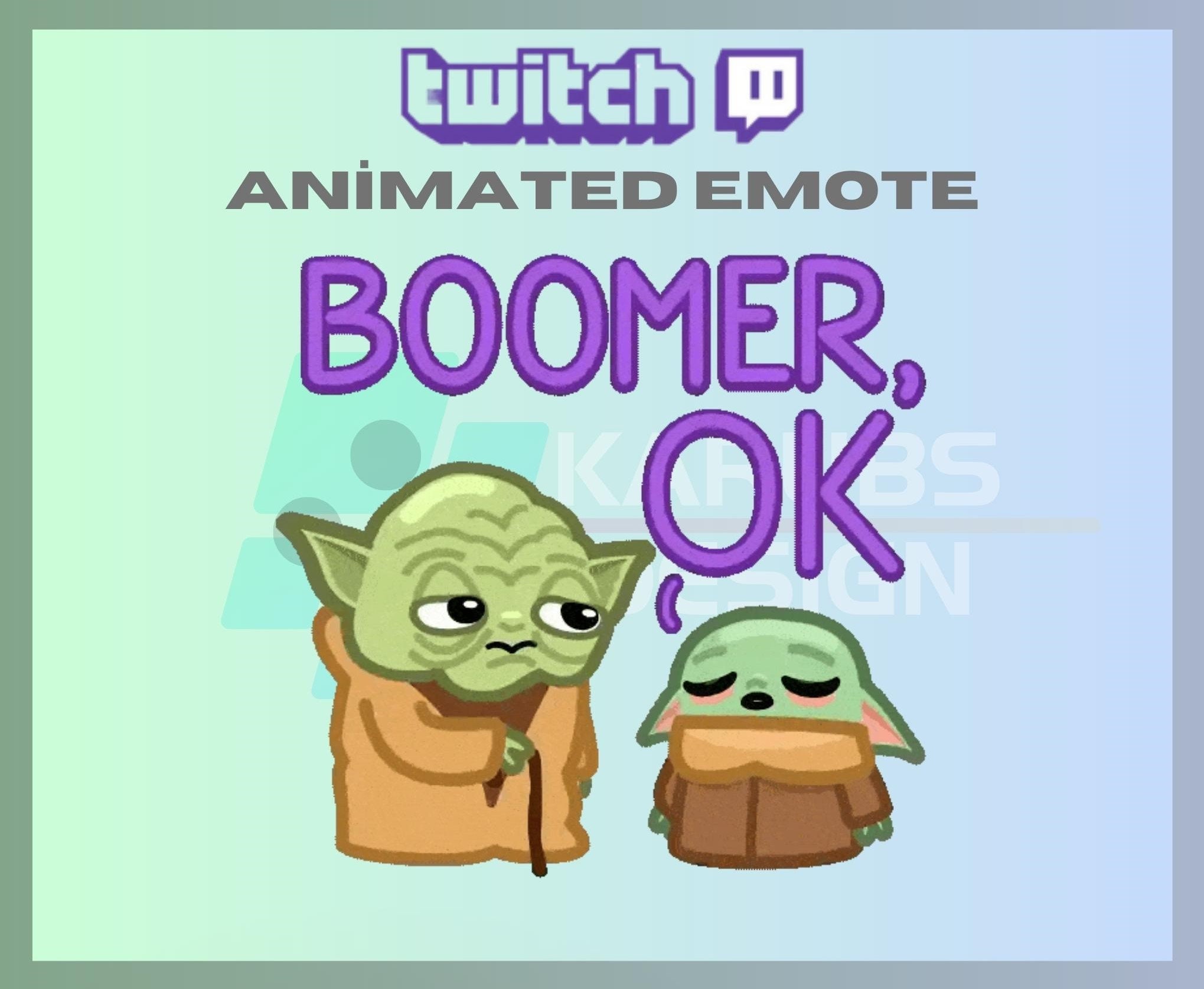 Animated Twitch Emote, Baby Yoda Emote, Baby Yoda Boomer Emote, Cute ...