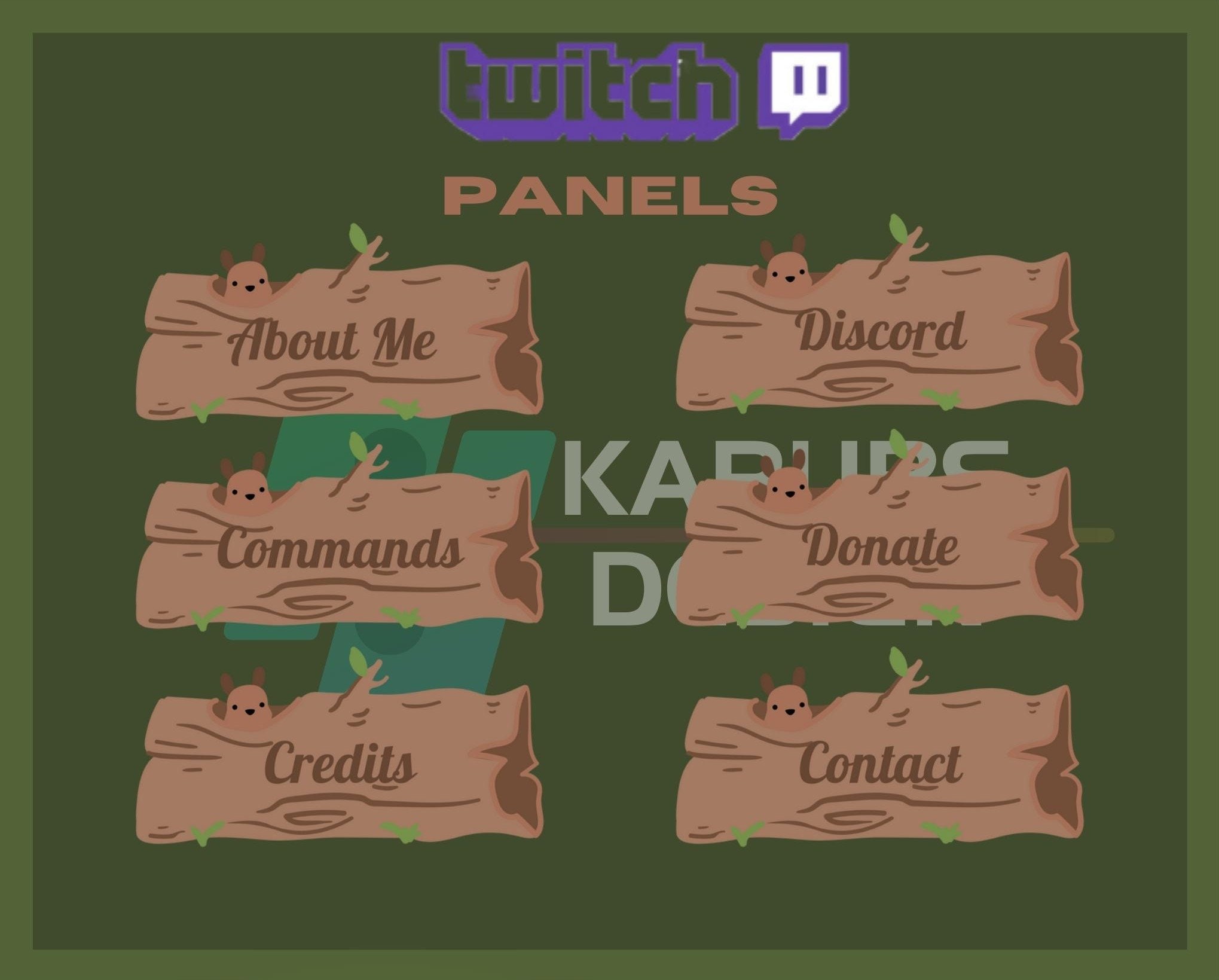 24x Twitch Panels Pack forest Themed Twitch Panels, Wood, Baby Squirrel ...