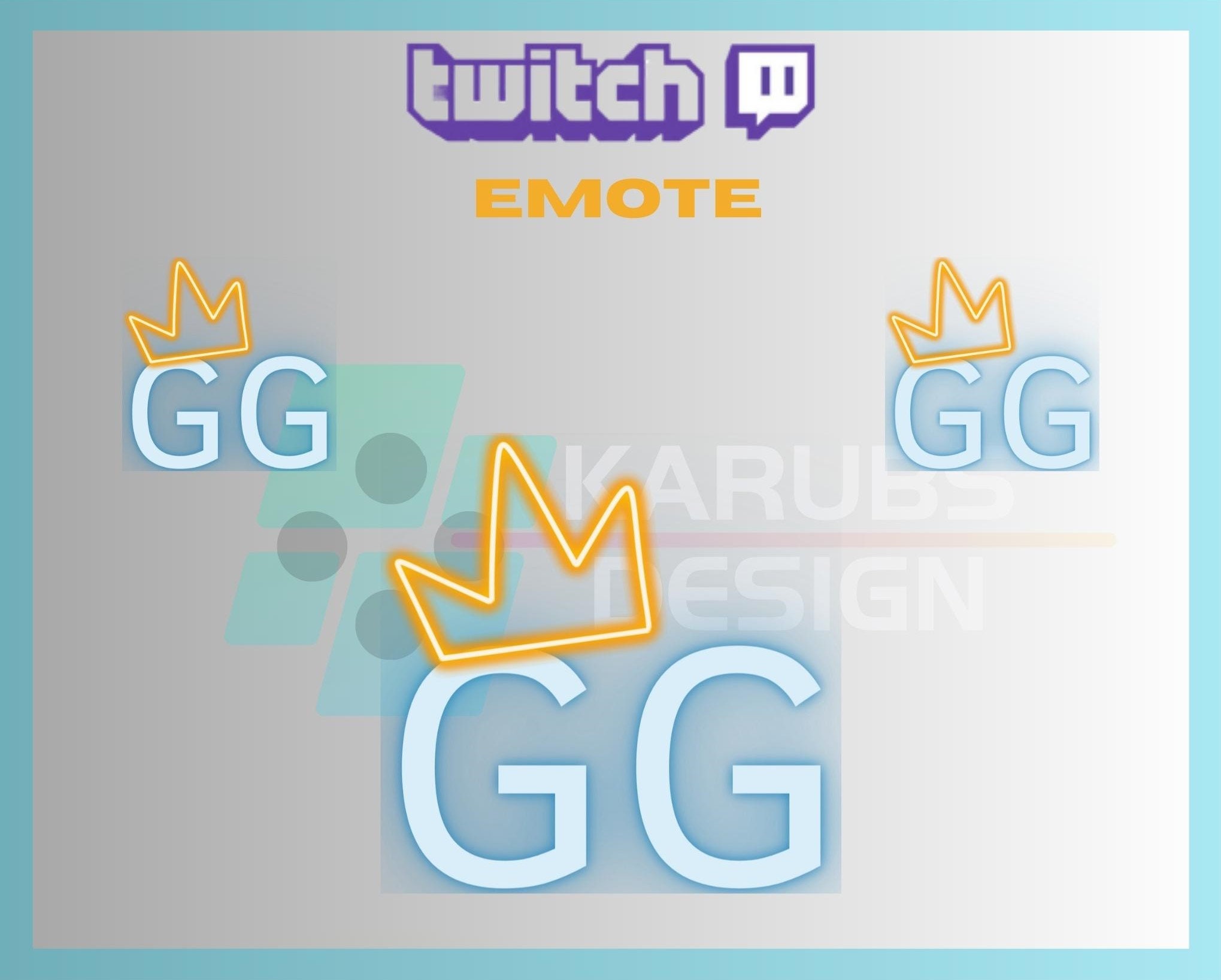 1 Twitch Emotes, Neon GG Emote, Neon Emote, Blue Text Emote, Community ...