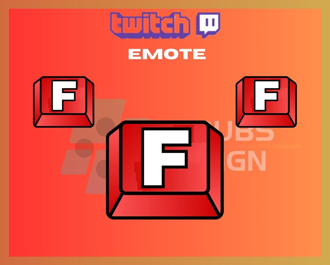 1 Twitch Emote, F in Chat Emote, Community Emote, Streamer Emote, Funny ...