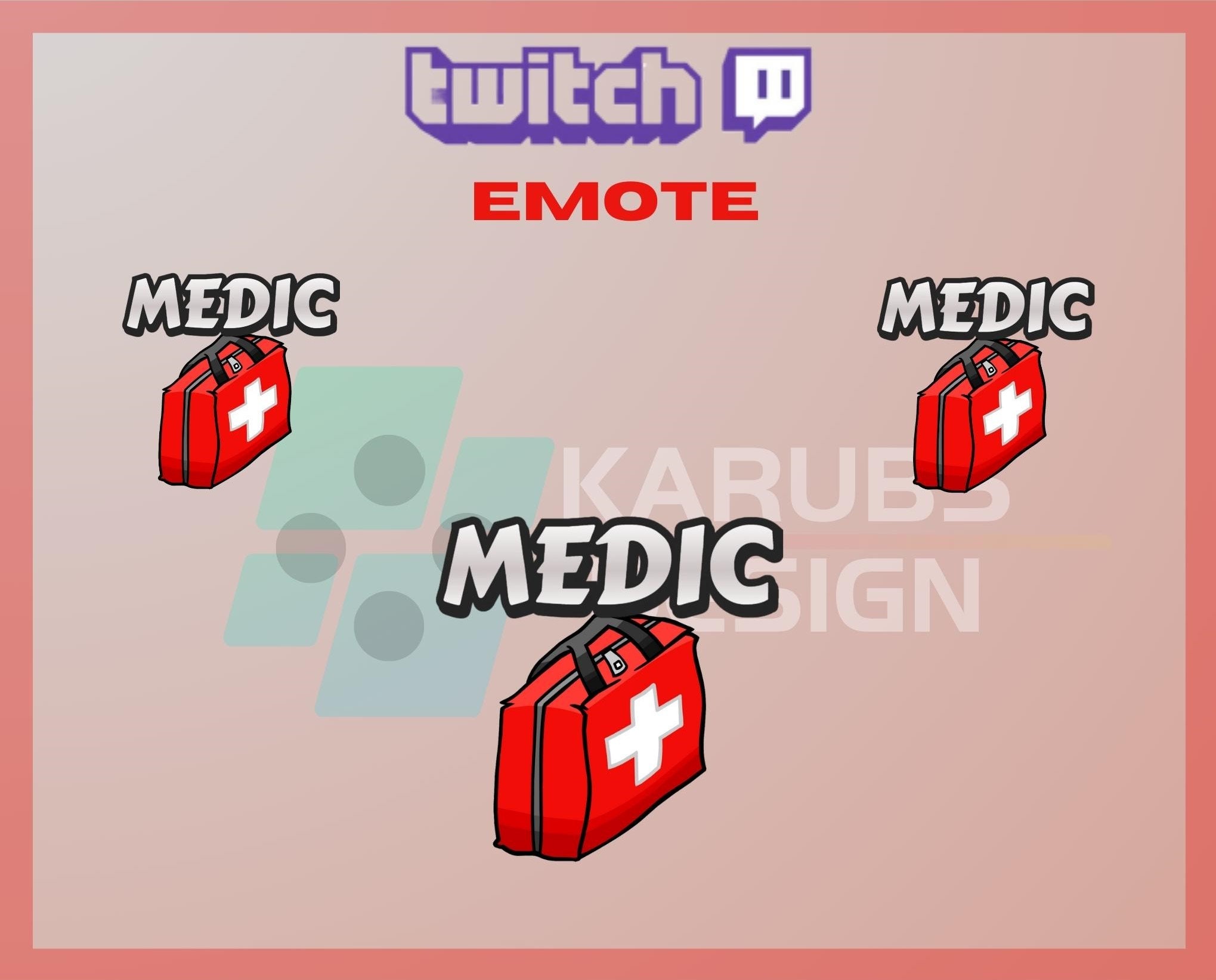 1 Twitch Emote, Medic Bag Emote, Healer Emote, Medic Emote, Heal Emote ...