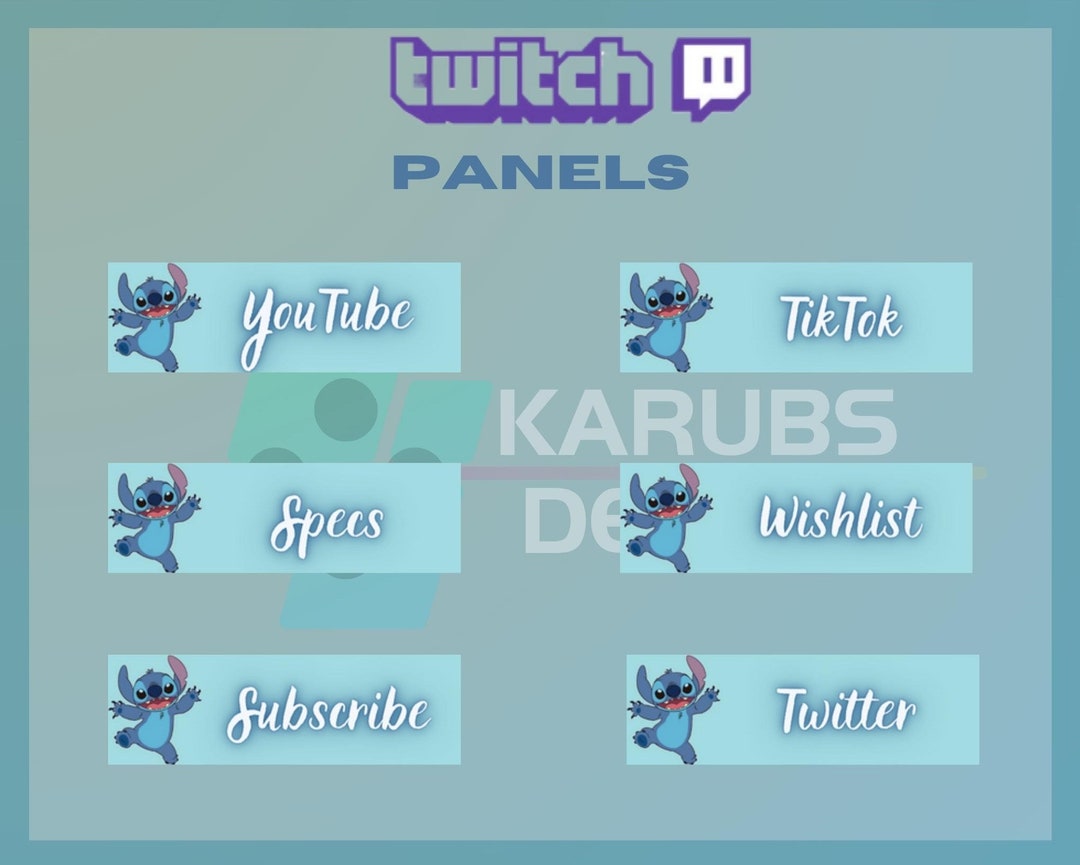 24x Twitch Panels Pack - Stitch Twitch Panels, Cute Panel, Cute Stitch ...