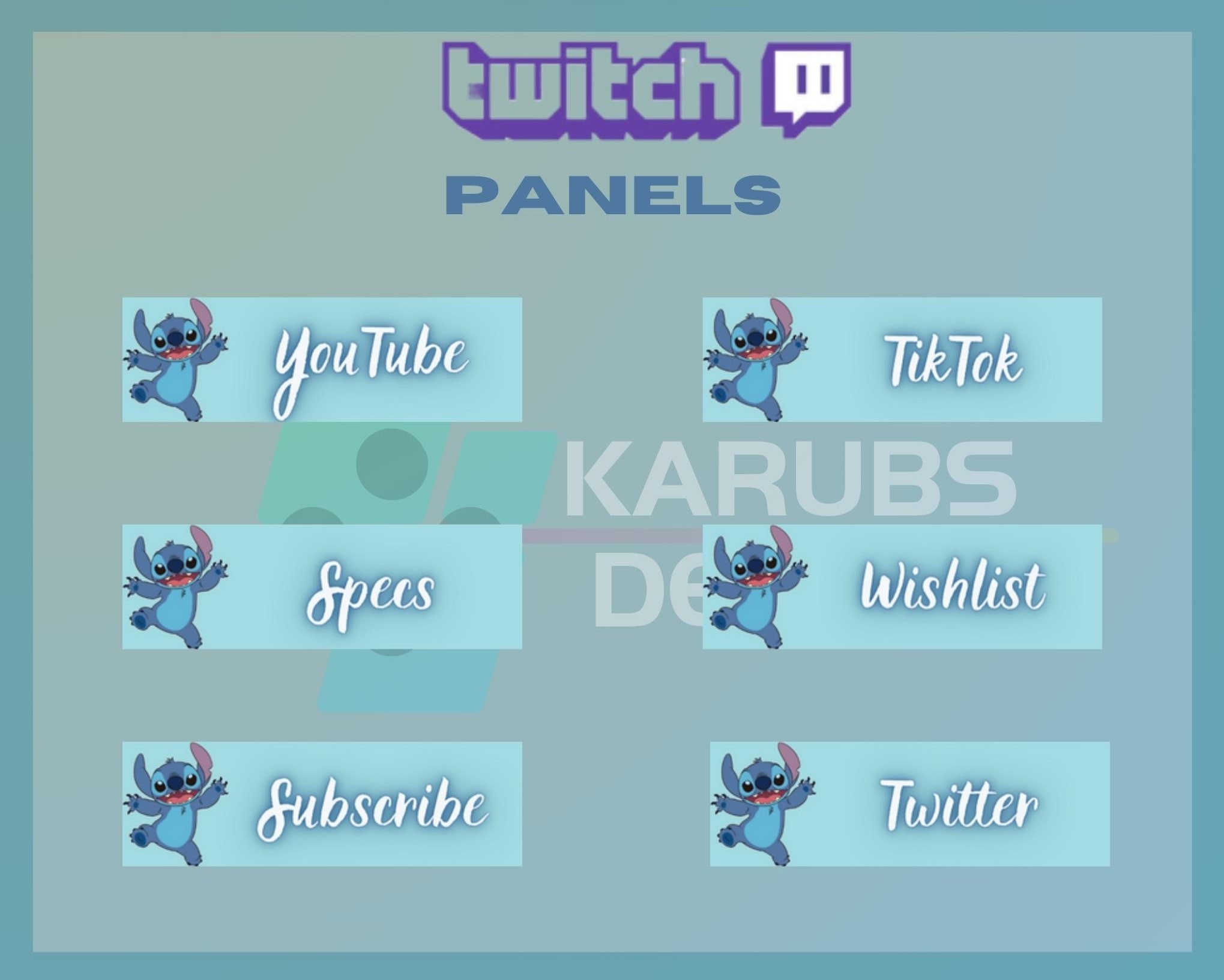 24x Twitch Panels Pack Stitch Twitch Panels, Cute Panel, Cute Stitch ...