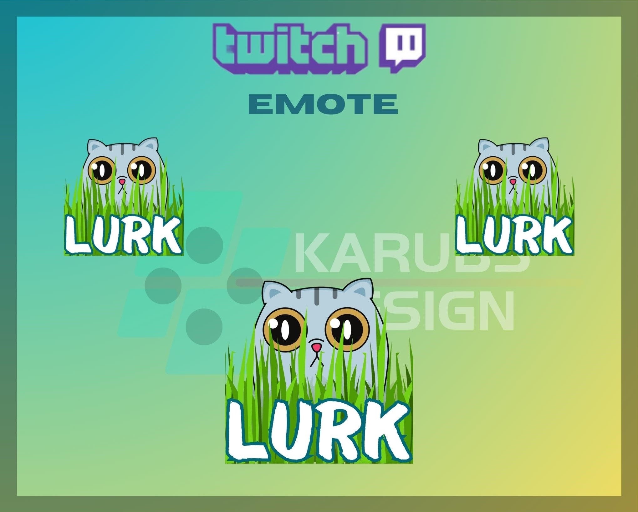 1 Twitch Emote, Lurk Cat Emote, Lurk Emote, Cat Emote, Community Emote ...
