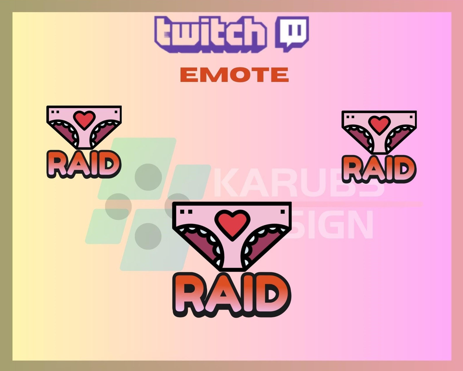 1 Twitch Emote, Panty Raid Emote, Booty Emote, Panty Emote, Community Emote, for Streamers ...