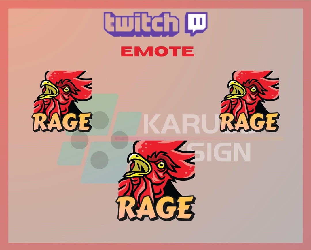 1 Twitch Emote, Rage Rooster Emote, Animal Emote, Rage Emote, Community ...