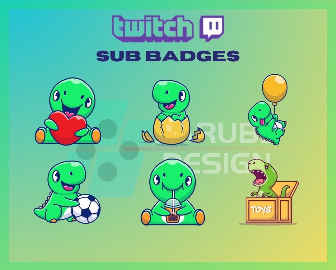 Baby Dinosaurs Twitch Sub Badges,kawaii T-rex Egg Hatch, Dinosaurs Egg ...