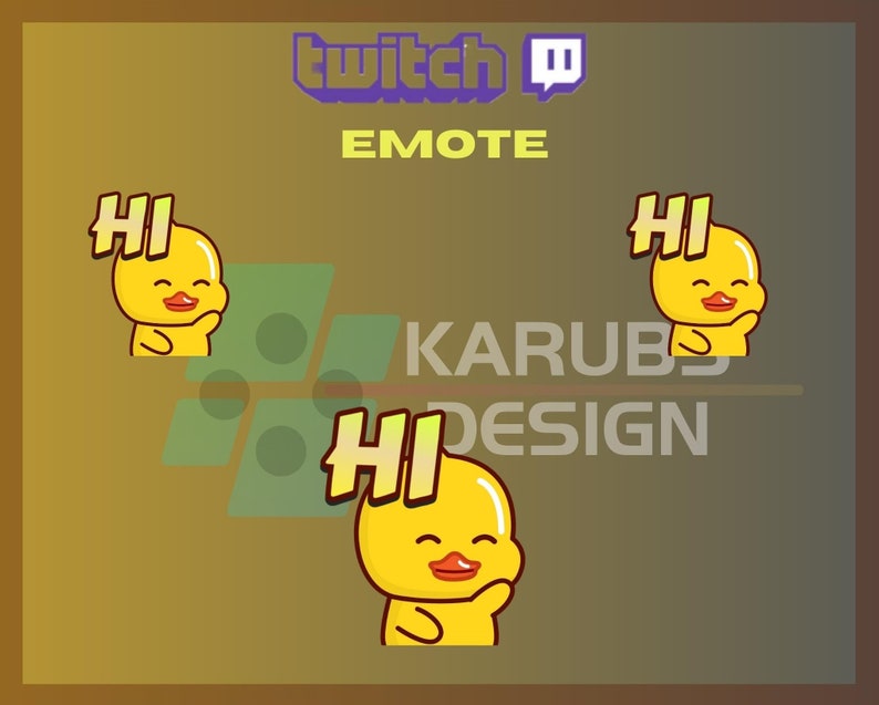 1 Twitch Emotes, Hi Duck Emote, Duck Emote, Hello Emote, Cute Emote ...