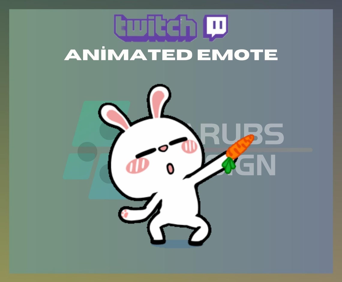 Animated Twitch Emote, Dancing Bunny Emote, Carrot Dance Emote, Cute ...