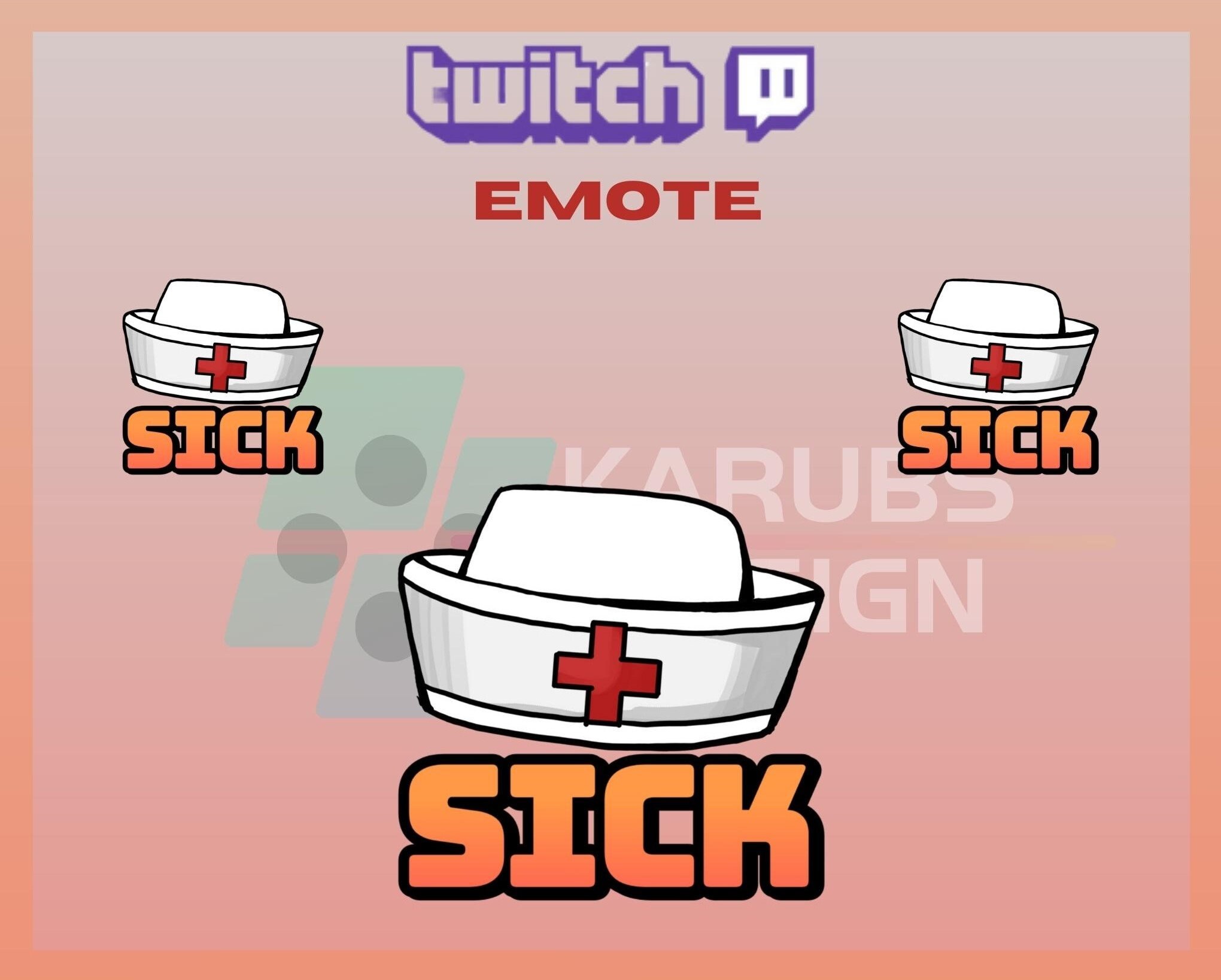 1 Twitch Emotes, Sick Nurse Hat Emote, Nurse Emote, Sick Emote, Funny ...