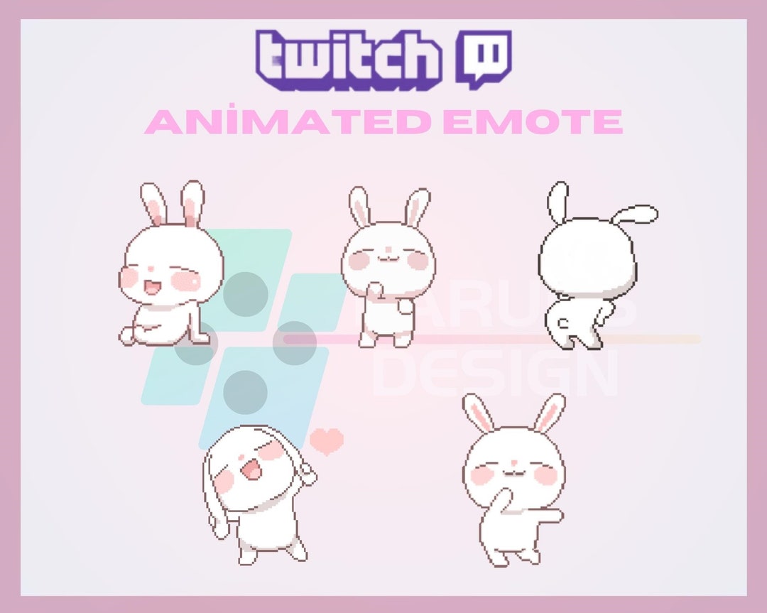 Animated Twitch Emote, Bunny Animated Emote, Cute Emote, Emote Pack ...
