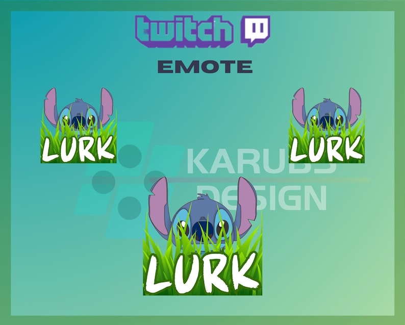 1 Twitch Emote, Lurk Stitch Emote, Lurk Emote, Stitch Emote, Community ...