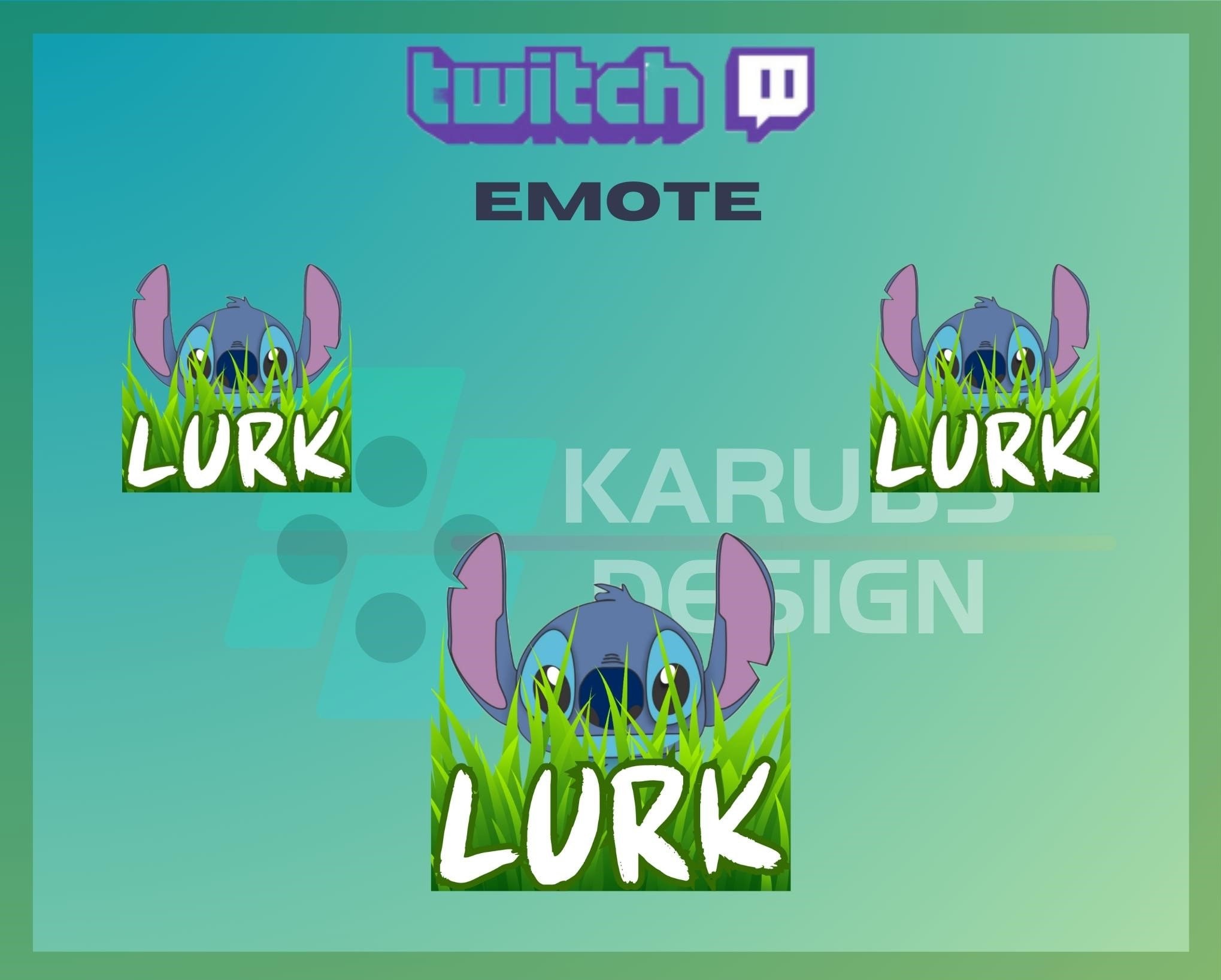 1 Twitch Emote, Lurk Stitch Emote, Lurk Emote, Stitch Emote, Community ...