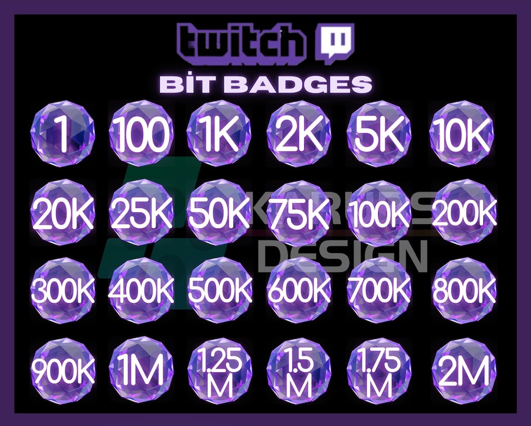 30x Gemstone Twitch Bit Badges, Crystal Gem Bit Badges, Twitch Bits ...