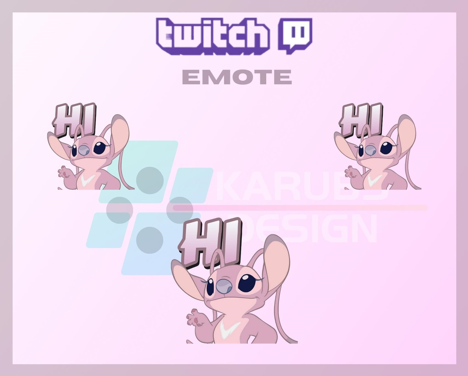1 Twitch Emote Stitch Hi Emote Angel Lilo Emote Cute Emote - Etsy