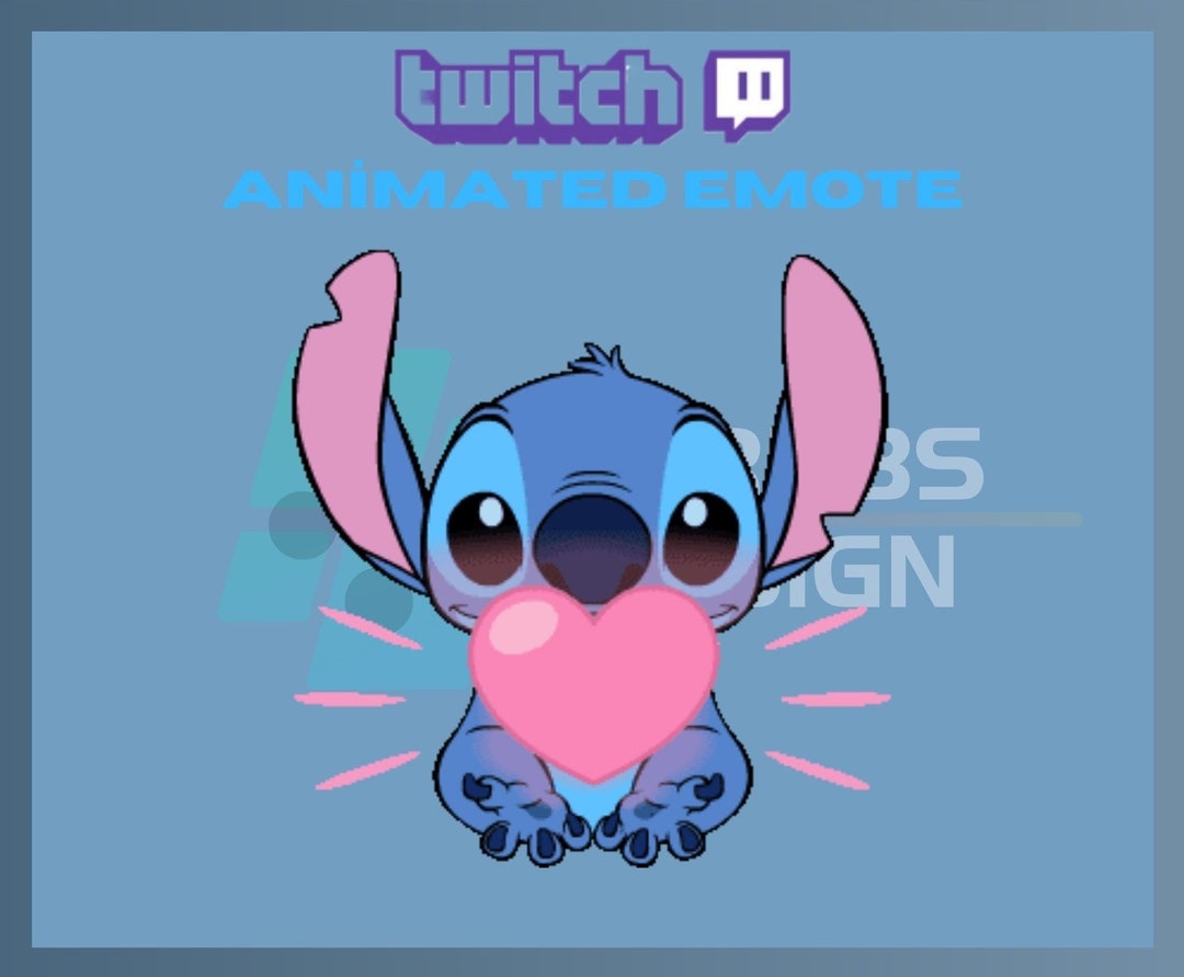 Animated Twitch Emote, Stitch Heart Emote, Love Emote, Give Your Love ...