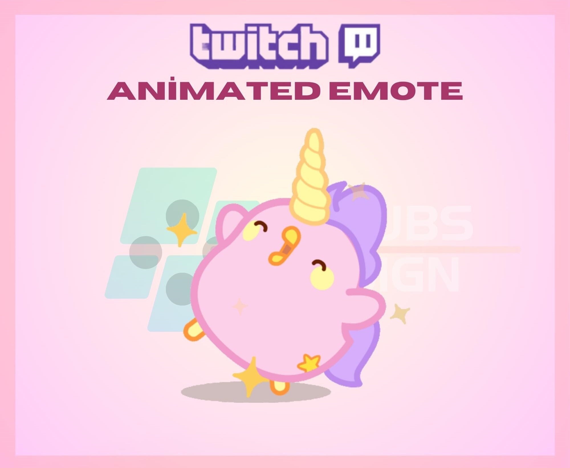 Animated Twitch Emote, Happy Unicorn Emote, Cute Emote, Hype Emote ...