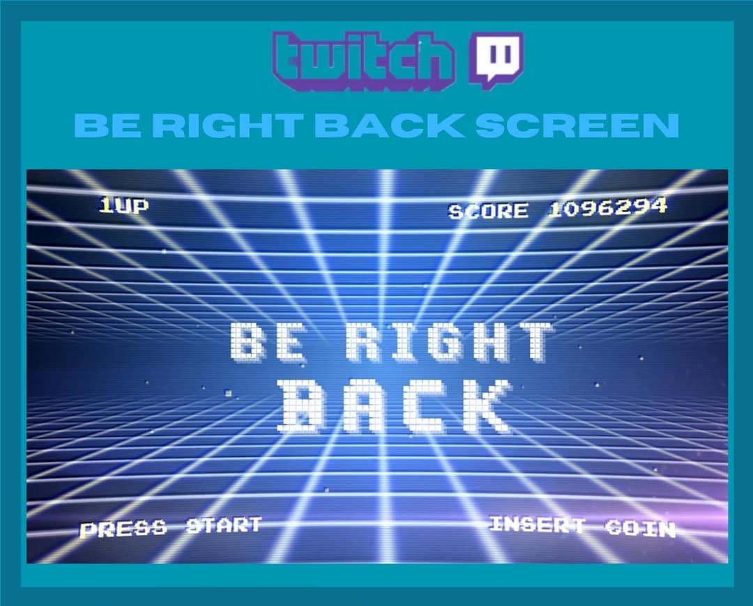 Animated Twitch Be Right Back Screen, 8-bit Retro Video Game, Arcade ...