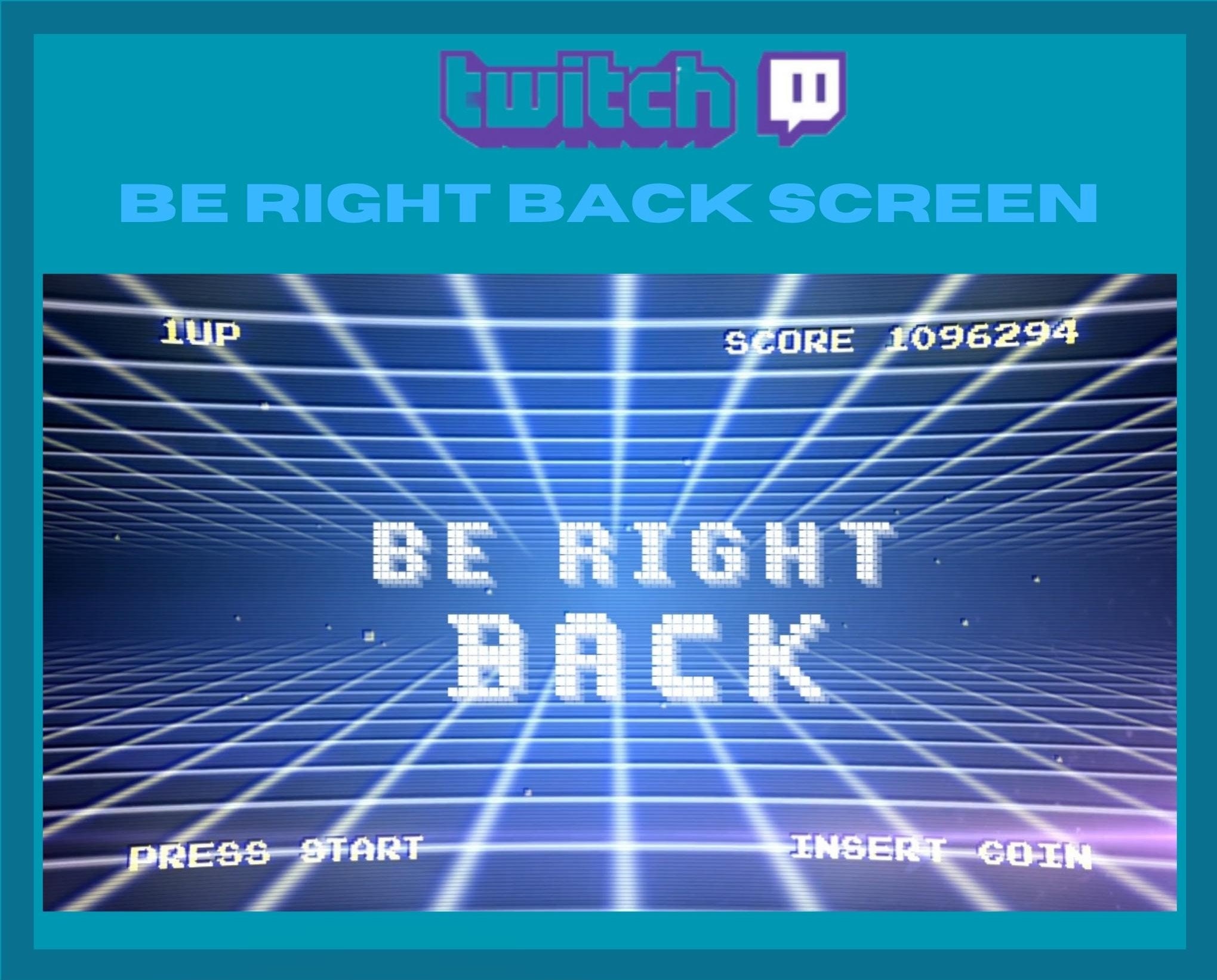 Animated Twitch Be Right Back Screen, 8-bit Retro Video Game, Arcade ...