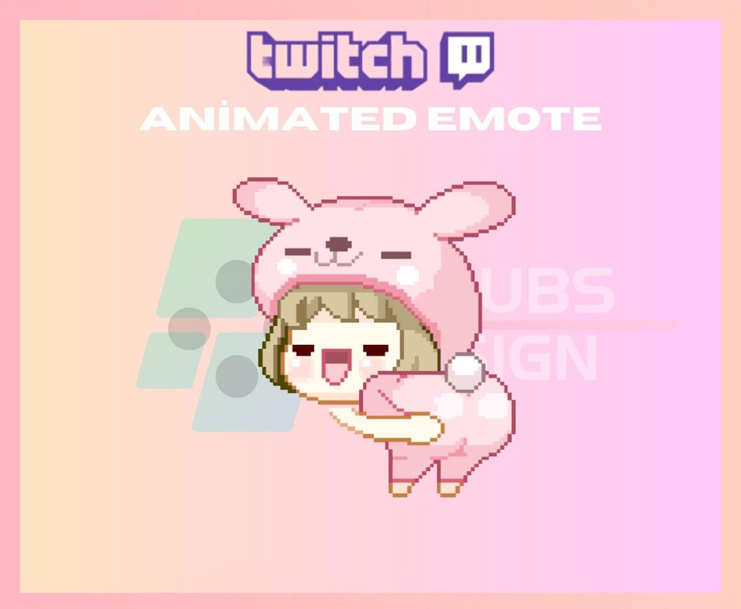 Animated Twitch, Kick Emote, Bunny Butt Slap Emote, Cute Emote, Bunny ...