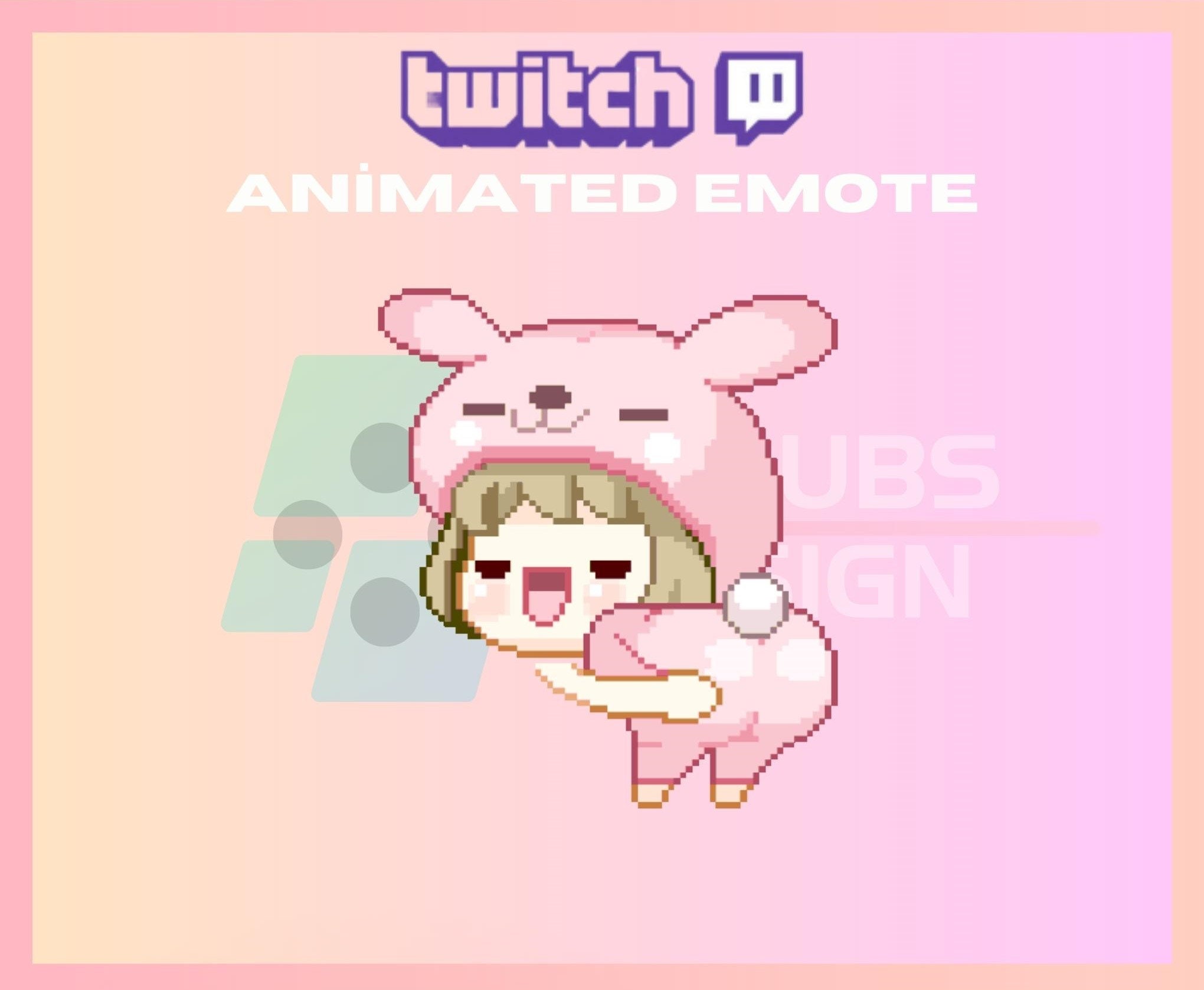 Animated Twitch, Kick Emote, Bunny Butt Slap Emote, Cute Emote, Bunny ...
