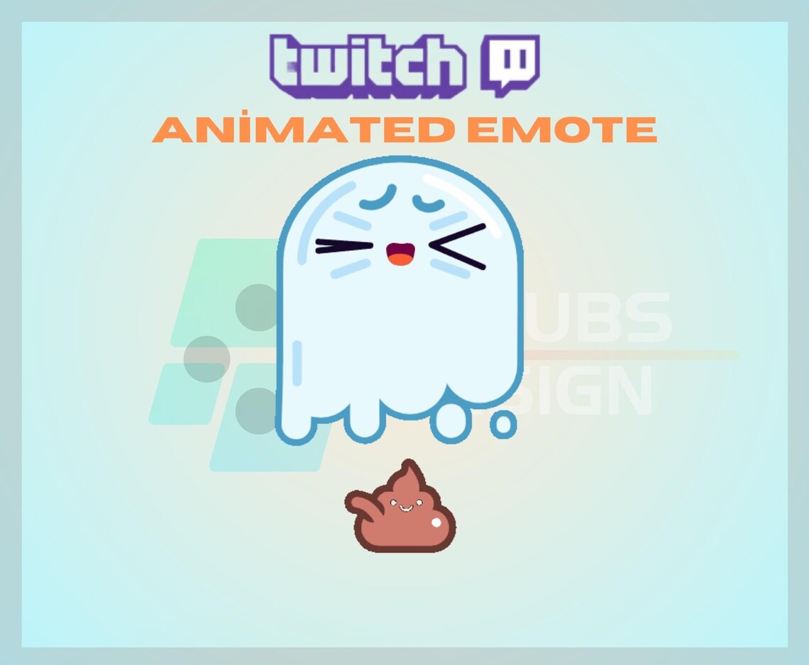 Animated Twitch Emote, Pooping Ghost, Cute Emote, Poop Emote, Pee One's ...