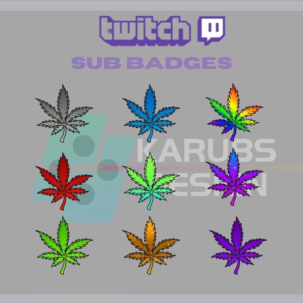 Sub Badges Twitch Weed - Etsy