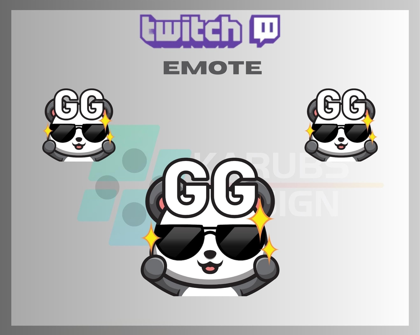 1 Twitch Emote, Panda GG Emote, Cute Panda Emote, Cool Emote, EZ Emote ...